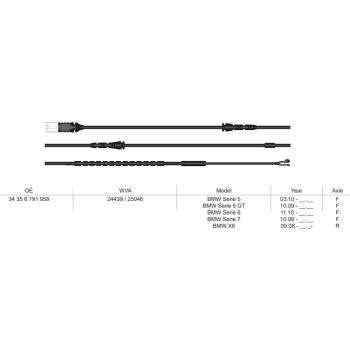 SENSOR DESGASTE DEL. 1083 MM P8574 A0042 - SENSOR DE FRENOS - EUROREPUESTOS
