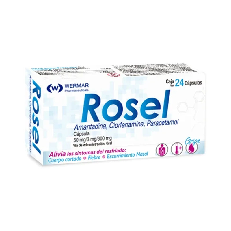 ROSEL (amantadine / CHLORPHENAMINE / Paracetamol) 24 CAPS ...