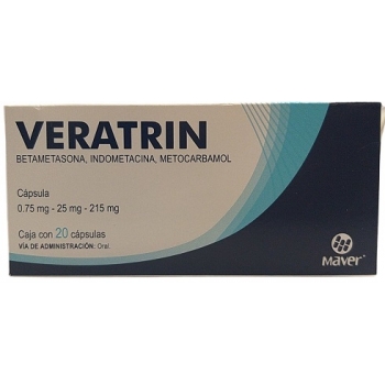 VERATRIN (ARTRIDOL) 0.75MG/25MG/215MG 20 CAPSULAS - MEXIPHARMACY ...