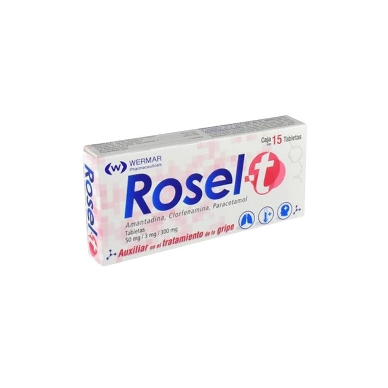 ROSEL-T (AMANTADINA/CLORFENAMINA/PARACETAMOL) 15 TABLETAS ...
