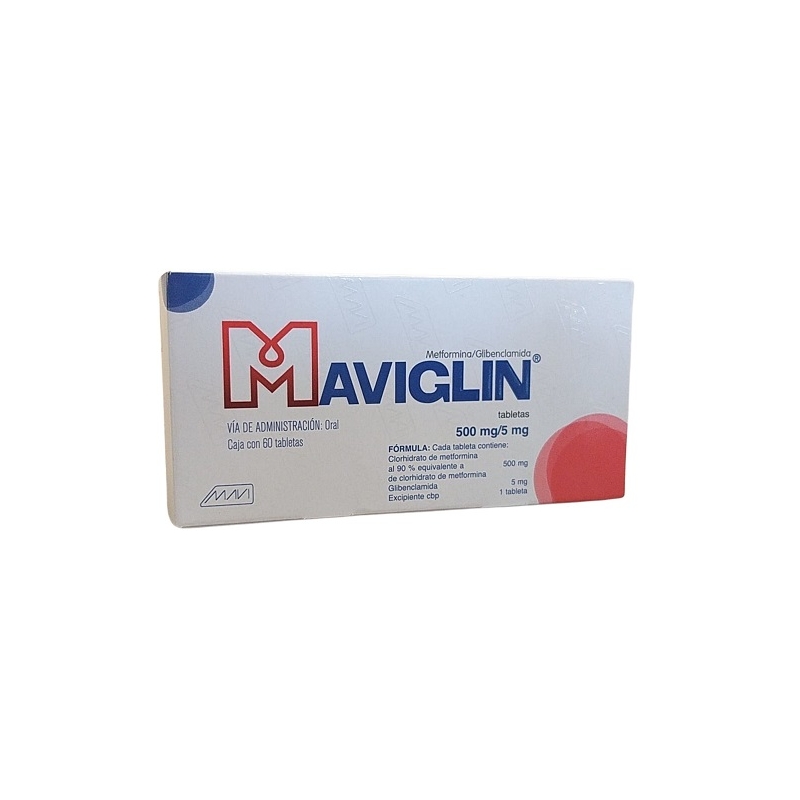 MAVIGLIN (METFORMINA/GLIBENCLAMIDA) 500MG/5MG 60 TABLETAS ...