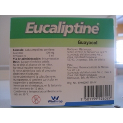 EUCALIPTINE (GUAYACOL) 100MG 1ML 10 amps - MEXIPHARMACY - FARMACIA ONLINE EN MEXICO DE ...
