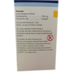 AZULFIDINA (SULFASALAZINA) 500MG 60GRAGEAS - MEXIPHARMACY - FARMACIA ...