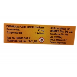 DIURMESSEL (FUROSEMIDA) 40mg 20 TABLETAS - MEXIPHARMACY - FARMACIA ...