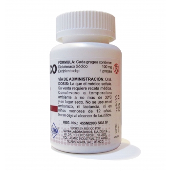 ARIFLAM (DICLOFENACO) liberacion prolongada 100mg 50 TAB - MEXIPHARMACY ...