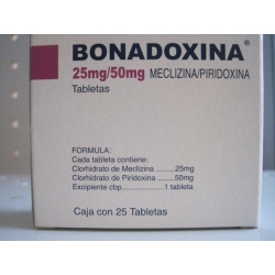 BONADOXINA (MECLIZINE / PYRIDOXINE) 25MG/50MG 25TAB - MEXIPHARMACY ...