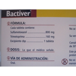 BACTIVER F (SULFAMETOXAZOL Y TRIMETOPRIMA) 800MG/160MG 14TAB ...
